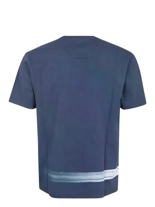 C.P. COMPANY Hand-painted Logo-embroidered T-shirt - Blue