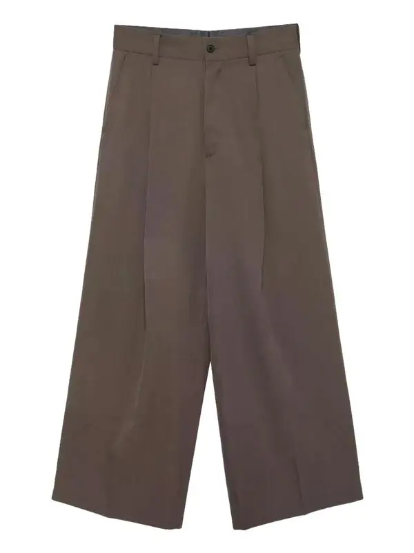 SSSTEIN Pleated Wide-leg Trousers - Brown
