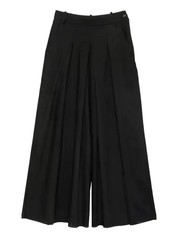 Masnada Pleated Palazzo Pants - Black