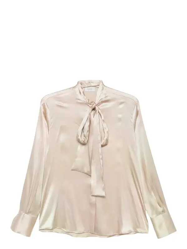 MAZZARELLI Satin Pussy-bow Blouse - Neutrals