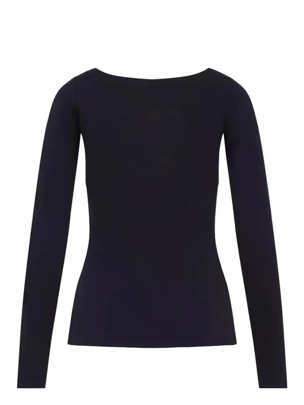 Elisabetta Franchi Jewel Logo-detail Long-sleeves Top - Blue