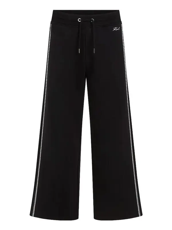 Karl Lagerfeld Pearl-detail Track Pants - Black