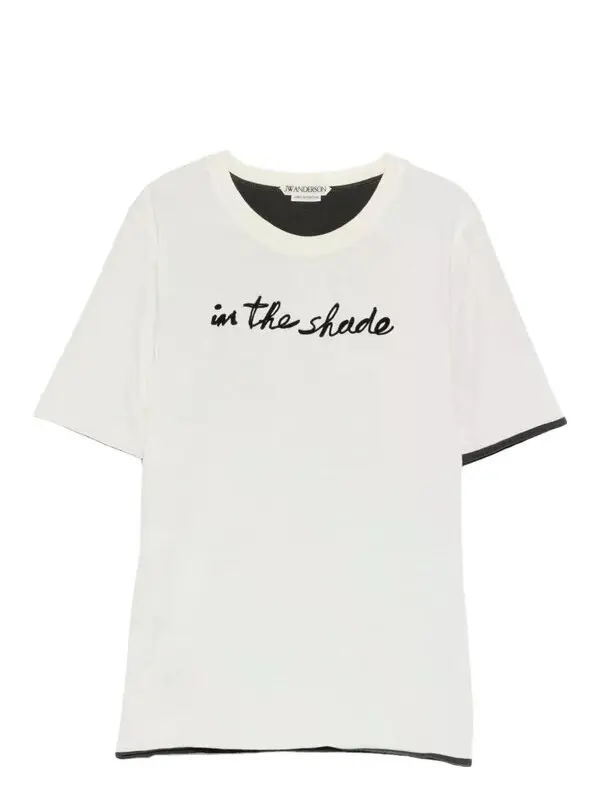 JW Anderson Slogan-print T-shirt - Neutrals