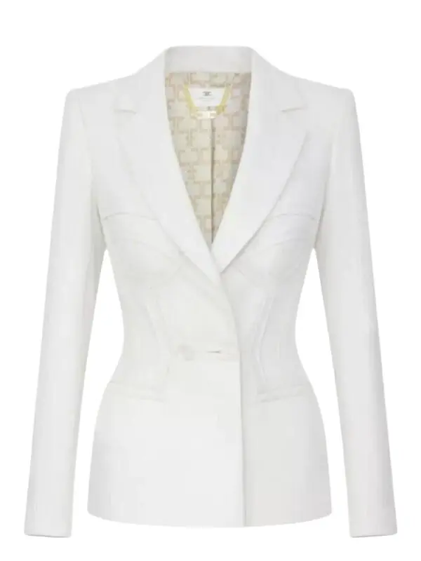Elisabetta Franchi Bustier-style Raw-cut Jacket - White