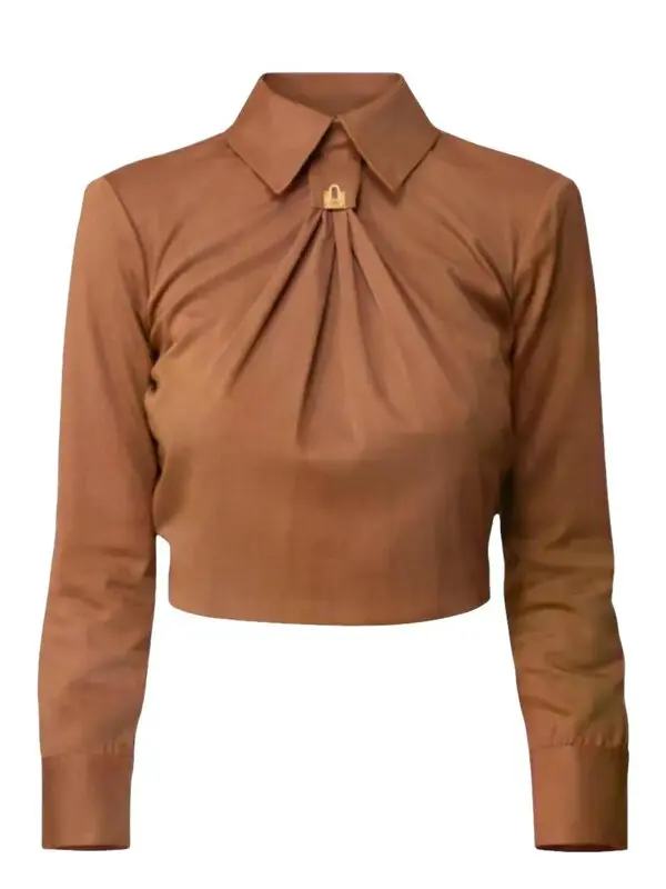 Elisabetta Franchi Logo-plaque Open-back Blouse - Brown