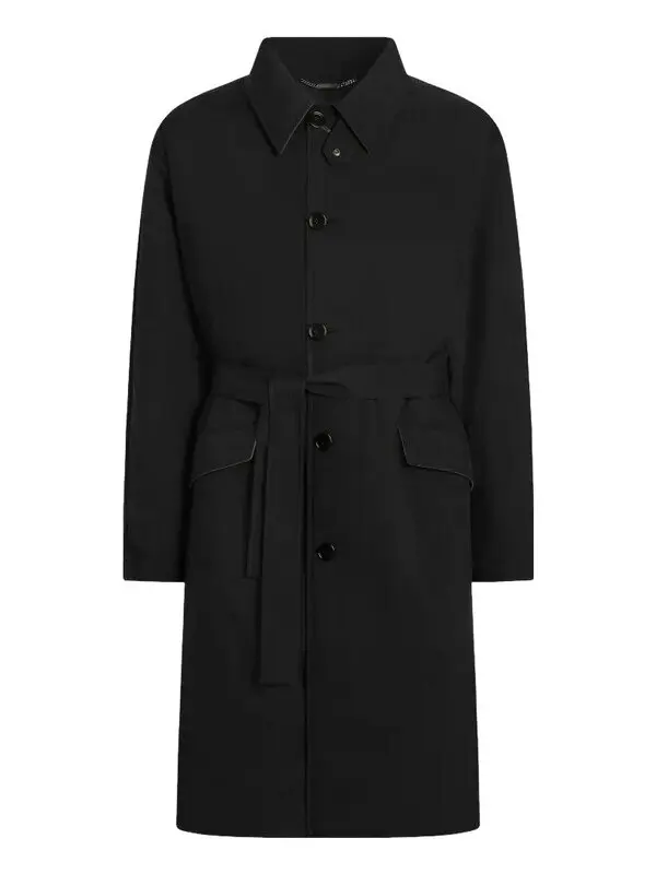 Dolce & Gabbana Single-breasted Nylon Trench Coat - Black