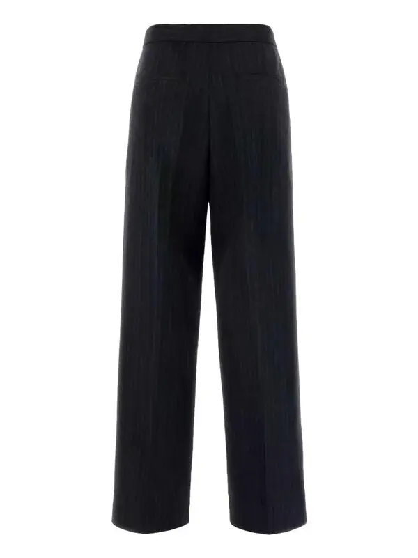 JIL SANDER Wool Pinstripe Trousers - Blue