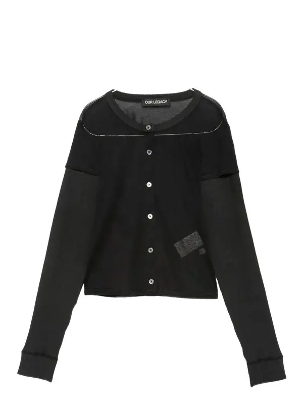 Our Legacy Heat Knitted-sleeves Cardigan - Black