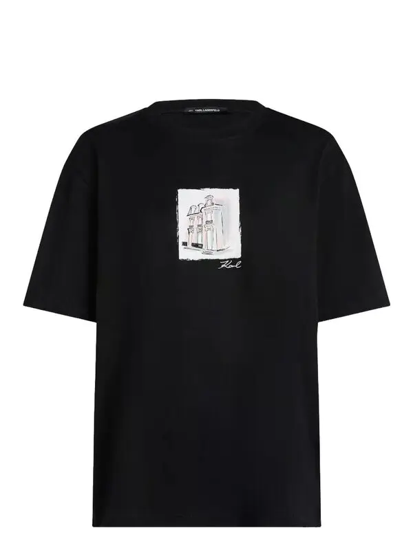 Karl Lagerfeld Sketch-print Oversized T-shirt - Black