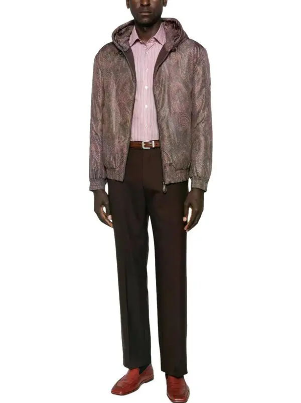 Etro Striped Embroidered-pegasus Shirt - Pink