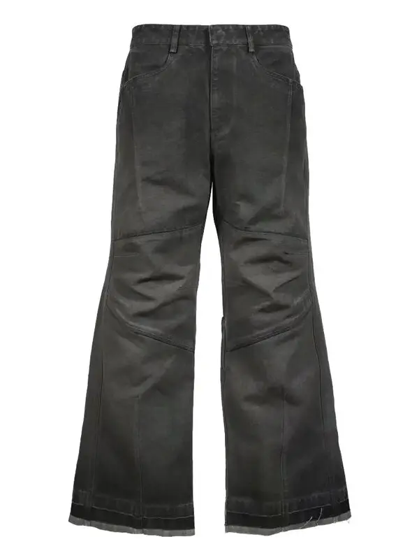 XLIM Panelled Frayed-hem Trousers - Black