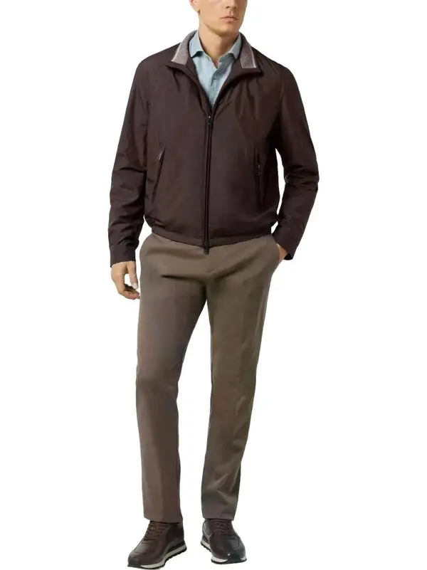 Paul & Shark Ultralight Microfiber Blouson Jacket - Brown