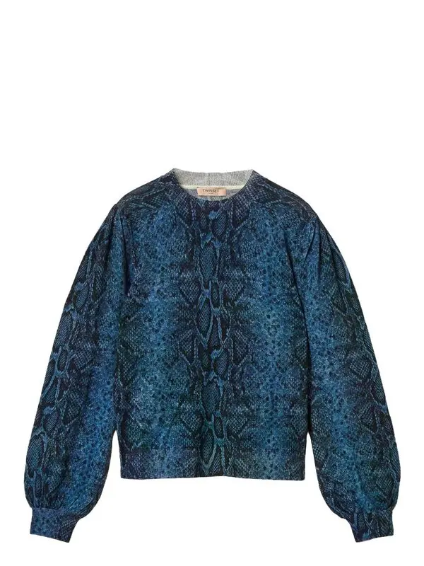 TWINSET Python-print Wool Jumper - Blue