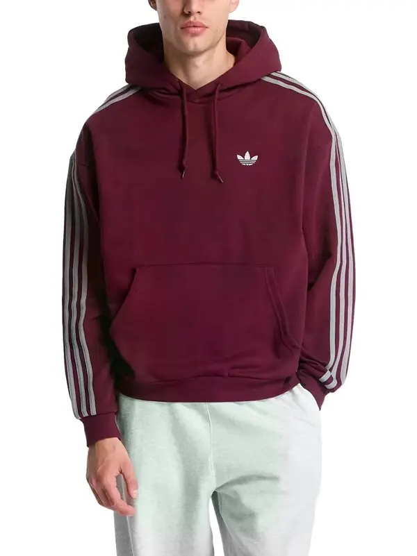 Adidas Adicolor Classics 3-stripes Logo-embroidered Hoodie - Red
