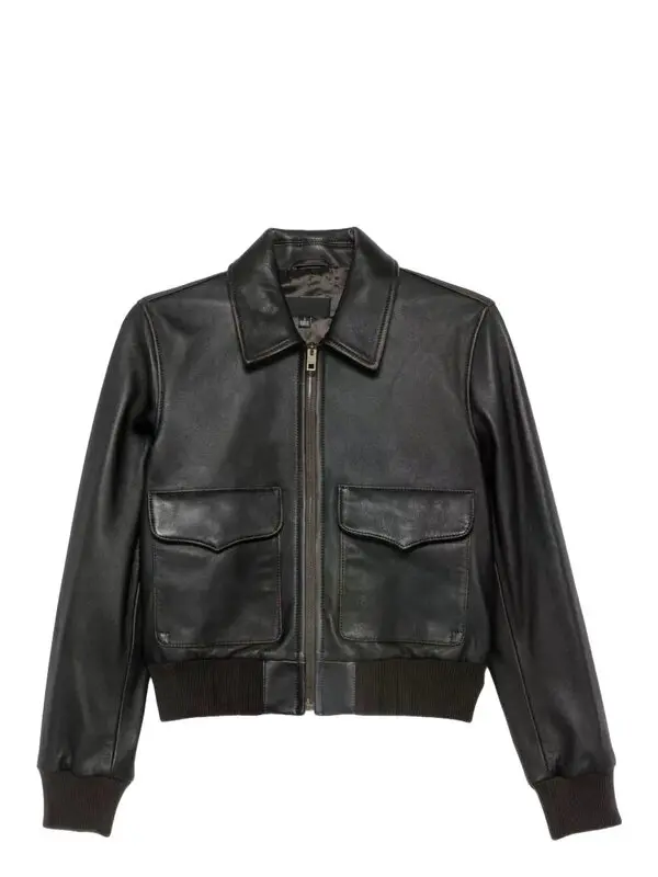 NILI LOTAN Redley Zip-up Leather Jacket - Black