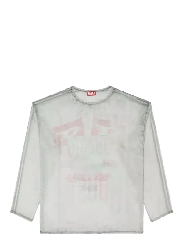 DIESEL® Sheer Chiffon Top With Concert Graphics - Grey