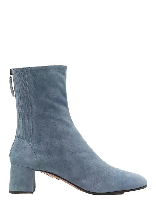 AQUAZZURA Saint Honore Suede Rear-zip Ankle Boots - Blue