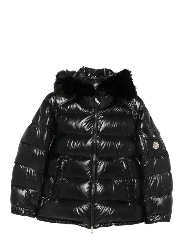 Moncler Fur-trim Quilted Jacket - Black