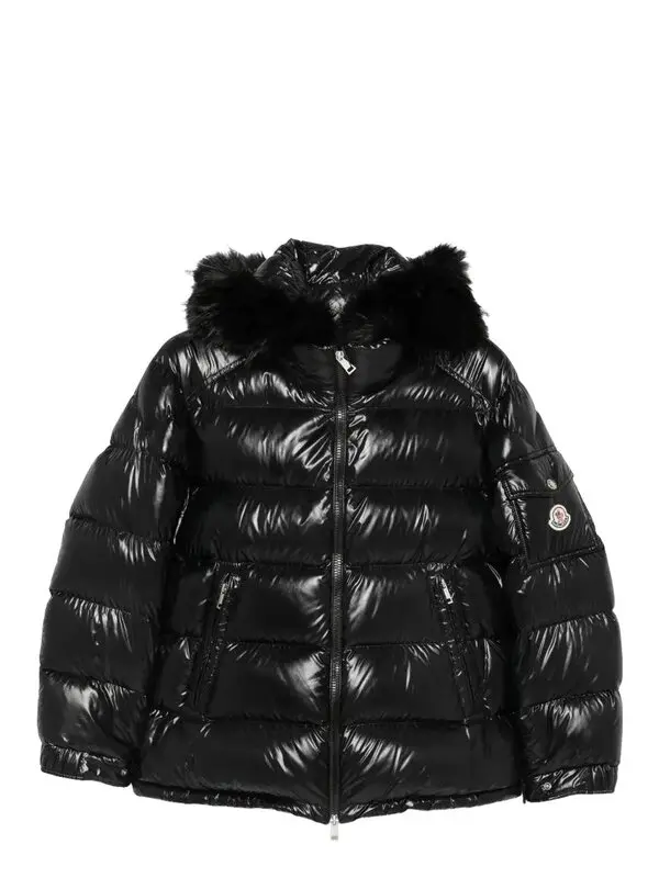 Moncler Fur-trim Quilted Jacket - Black