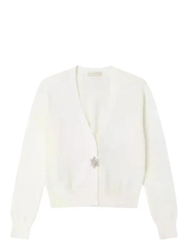 Liu Jo Crystal-embellished V-neck Cardigan - Neutrals