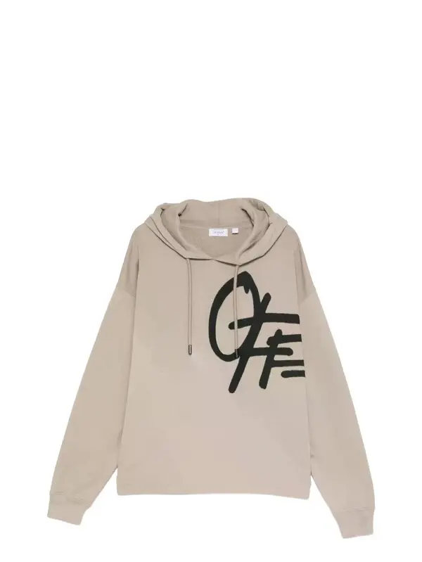 Off-White Spray-logo Drawstring Hoodie - Neutrals