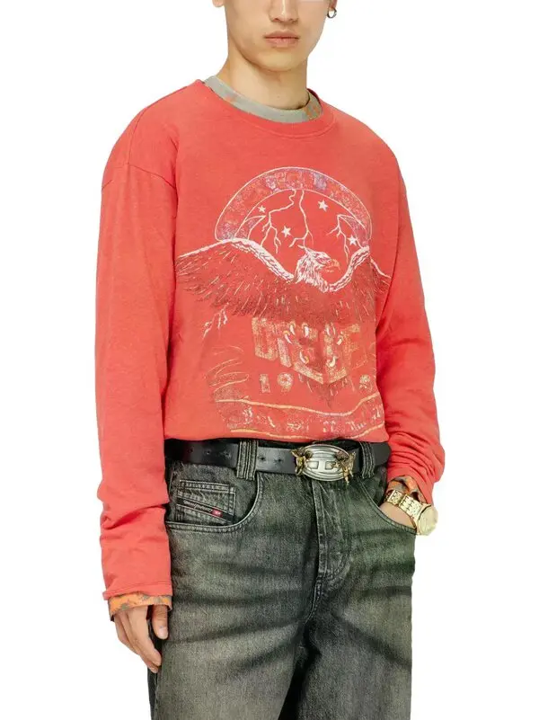 DIESEL® Long-sleeve T-shirt With Concert Graphics - Red