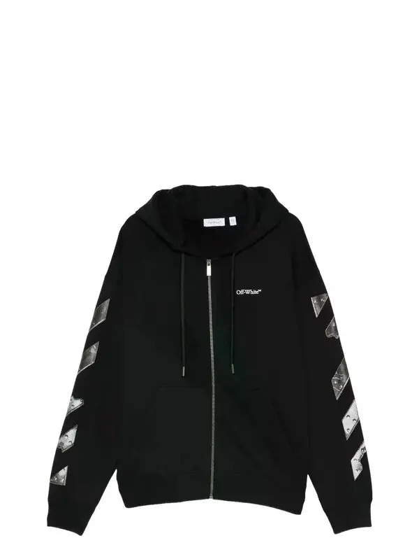 Off-White Metal-arrow Zip-up Hoodie - Black
