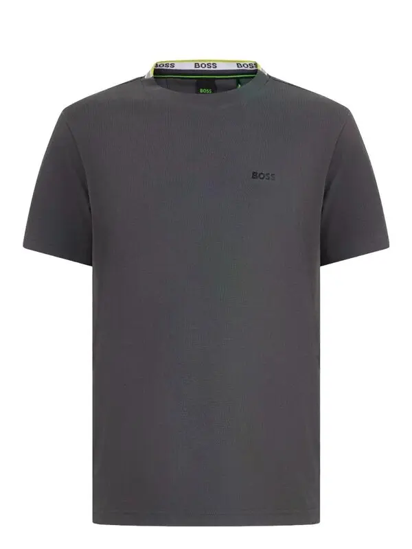 BOSS Logo-embroidered T-shirt - Grey