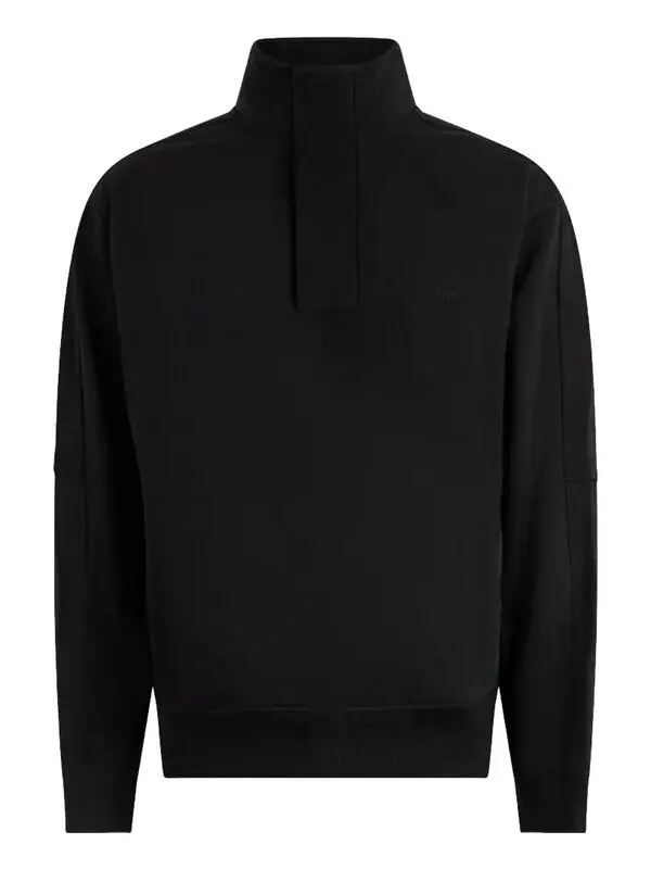 BOSS Logo-embroidered High-neck Sweater - Black