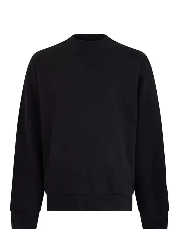 BOSS Logo-patch Ribbed-trim Sweater - Black