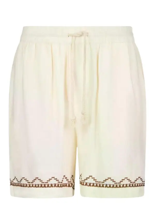 Liu Jo Linen Shorts With Embroidery - Neutrals