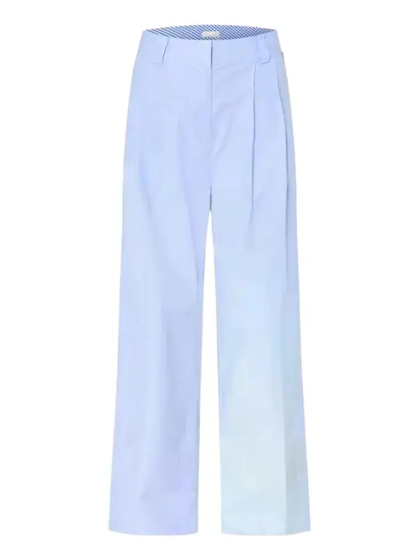 Liu Jo Trousers With Gingham Turn-ups - Blue