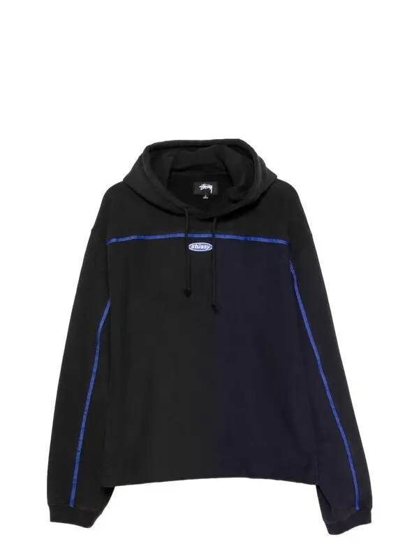 StÜssy Logo-patch Tape-trim Hoodie - Black