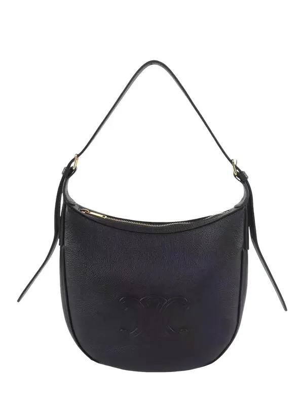 Celine 2024 Small Supple Grained Calfskin Heloise Crossbody Bag - Black