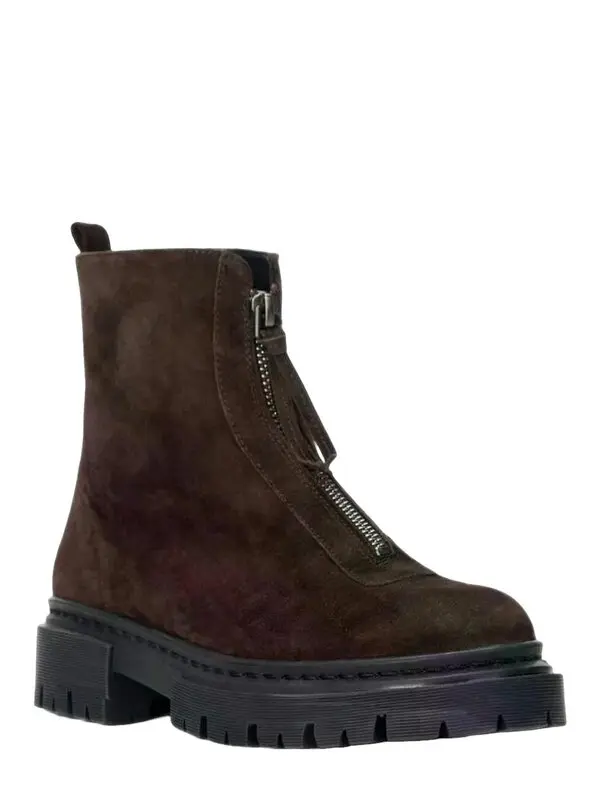 Staud Miles Zip-front Ankle Boots - Brown