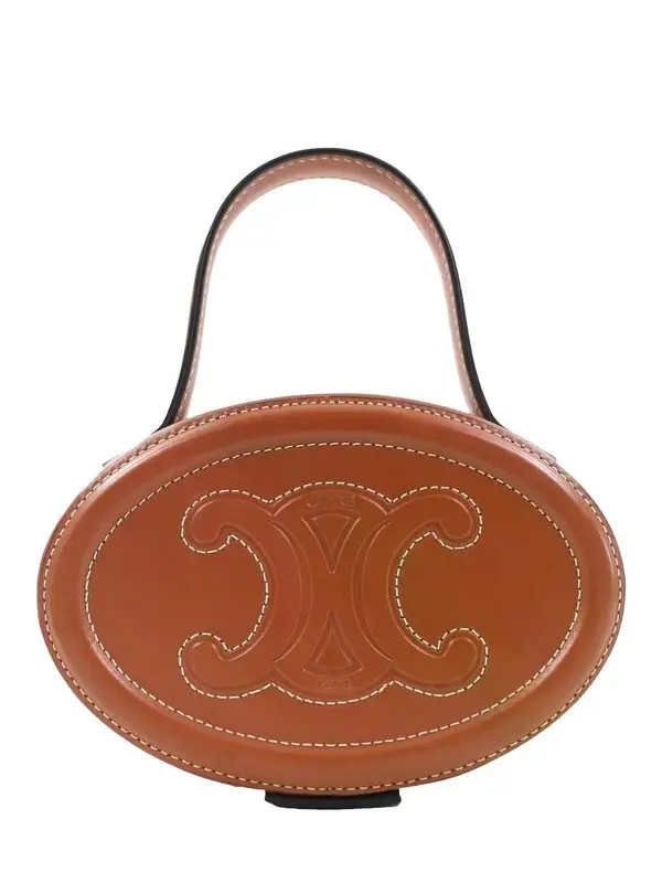 Celine 2022 Calfskin Cuir Triomphe Oval Handbag - Brown