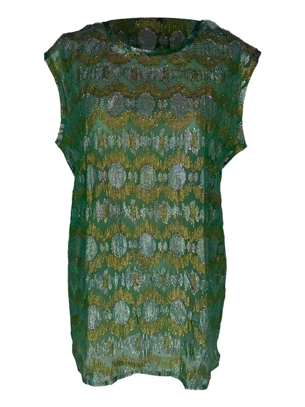 LANVIN 2021 Jacquard Shimmery Blouse - Green