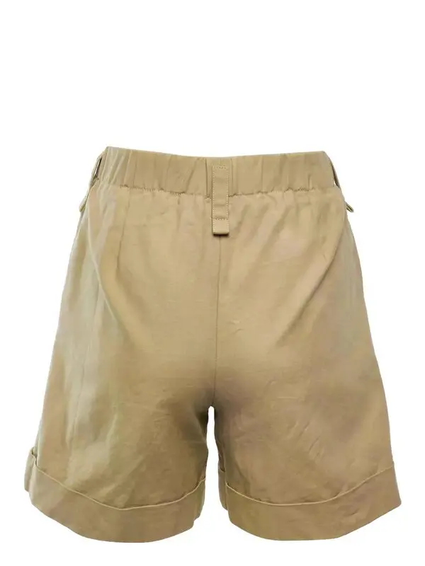 Elisabetta Franchi High-waisted Turn-up Cotton Shorts - Neutrals