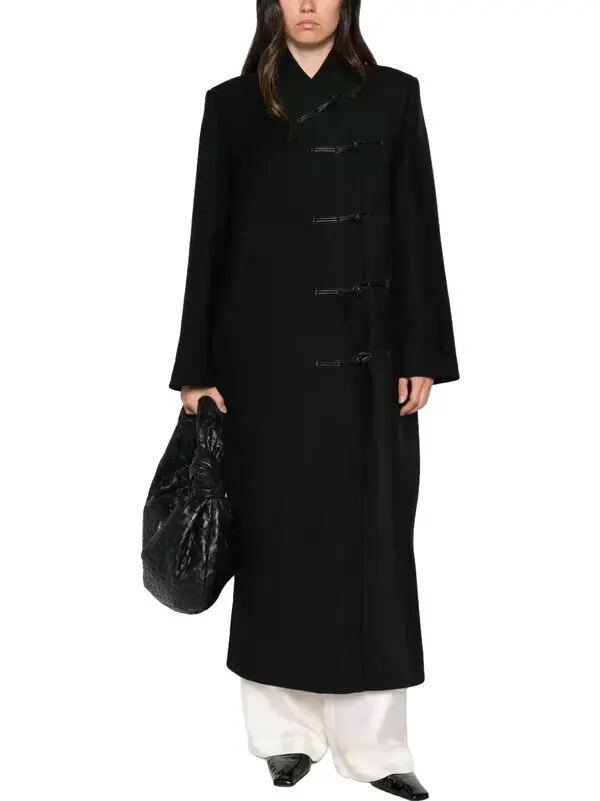 RÓHE Pankou-closure Wool Coat - Black