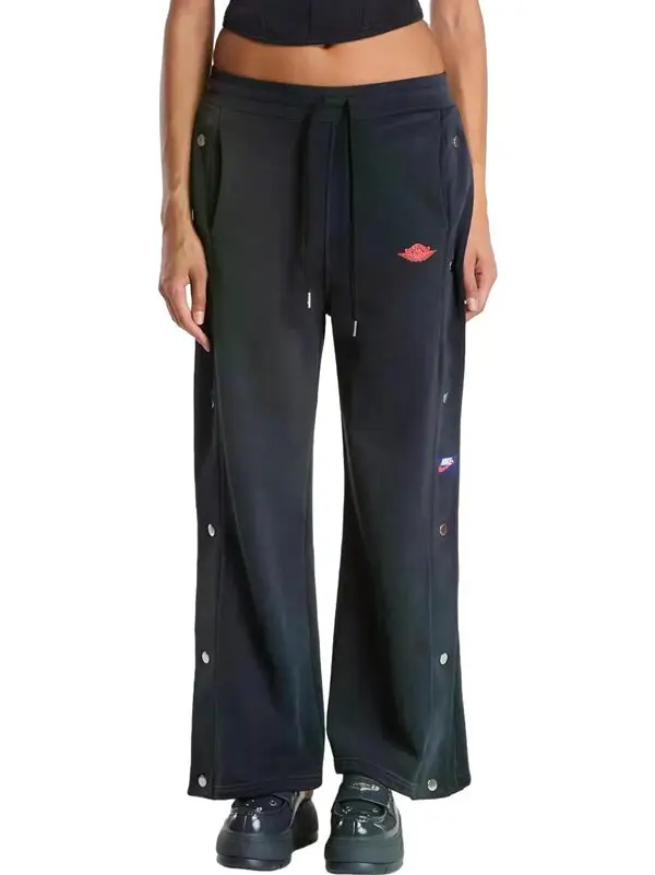 JORDAN Flight Fleece Snap-button Track Pants - Black