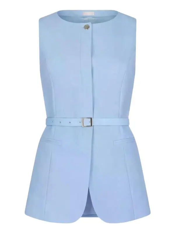 Liu Jo Belted Sleeveless Jacket - Blue