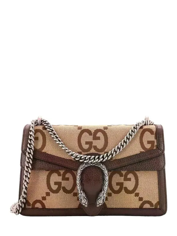 Gucci Jumbo Gg Canvas Small Shoulder Bag - Brown