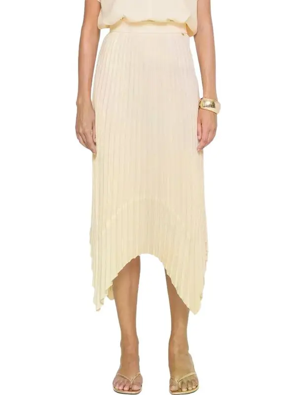NISSA Pleated Midi Skirt - Neutrals