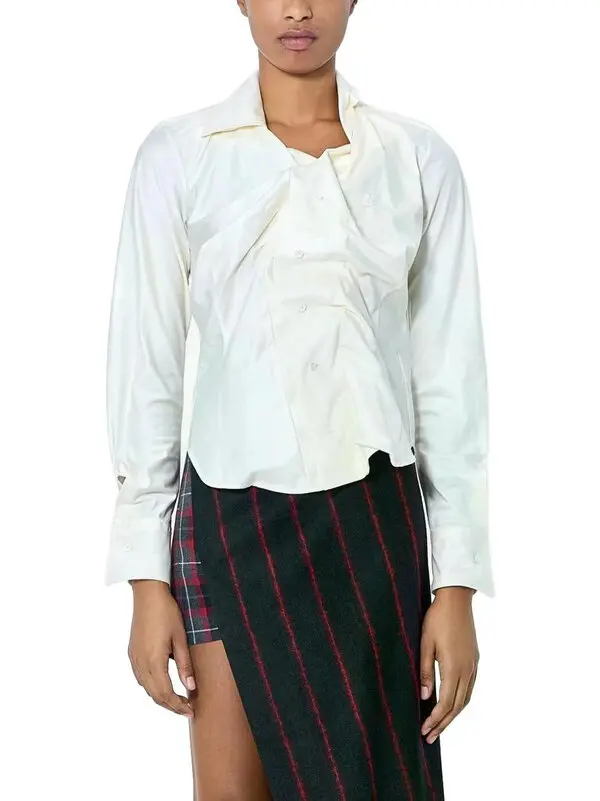 VIVIENNE WESTWOOD Drunken Asymmetrical Ruched Shirt - Neutrals