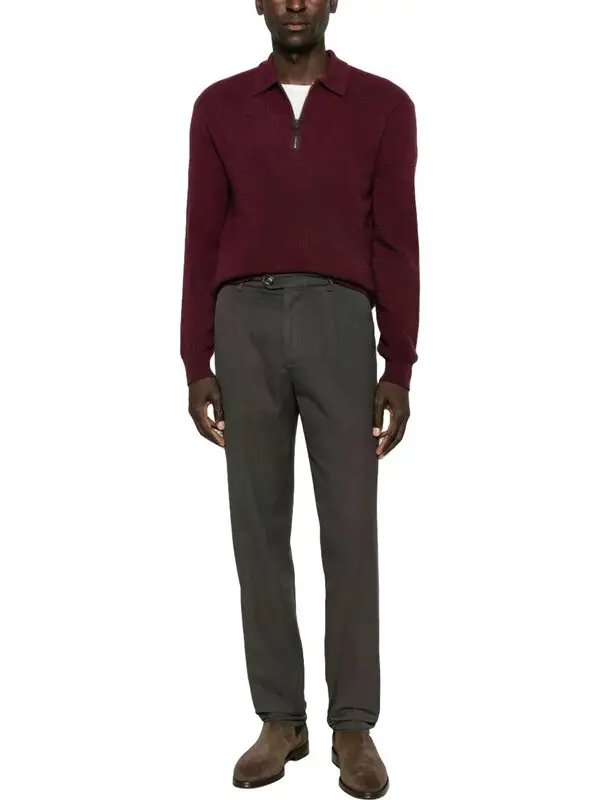 Brunello Cucinelli Pleated-waist Tapered-leg Trousers - Grey