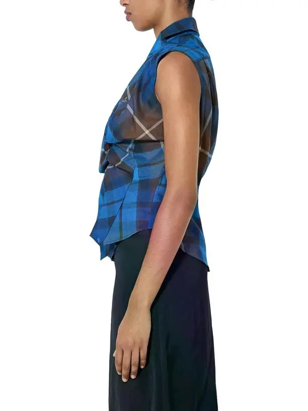 VIVIENNE WESTWOOD Drunken Draped Sleeveless Shirt - Blue