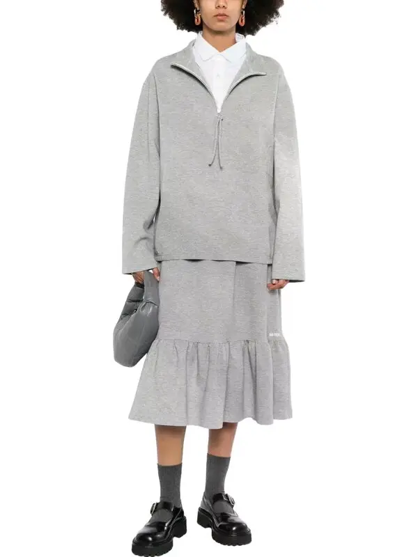 AO YES Ruffled Jersey Skirt - Grey