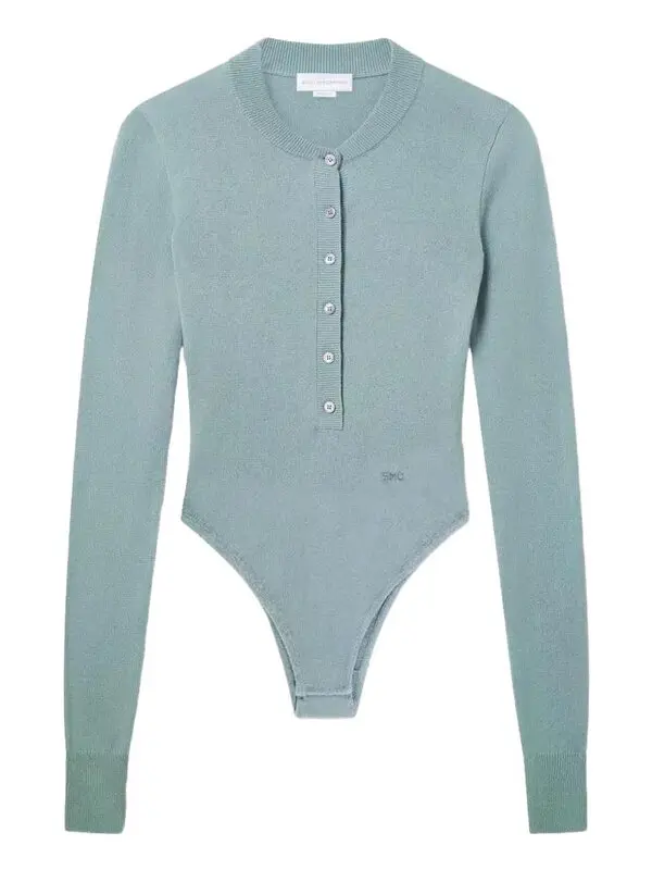 Stella McCartney Crew-neck Ribbed Long-sleeve Bodysuit - Blue