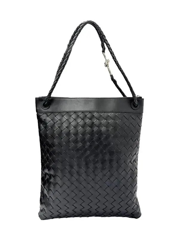 Bottega Veneta 2012-2026 Nappa Intrecciato Andiamo Flat Messenger Bag Crossbody Bag - Black