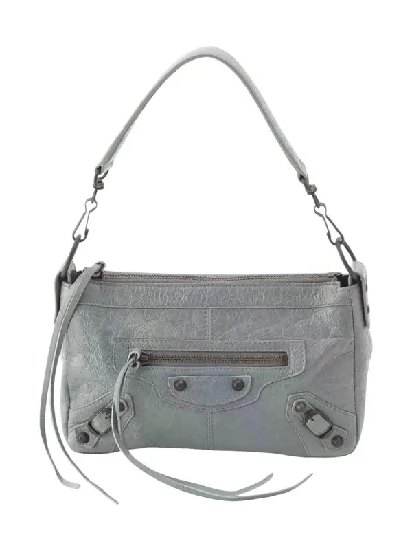 Balenciaga 2005-2026 Mini Lambskin Le City Moto Bag Satchel - Grey
